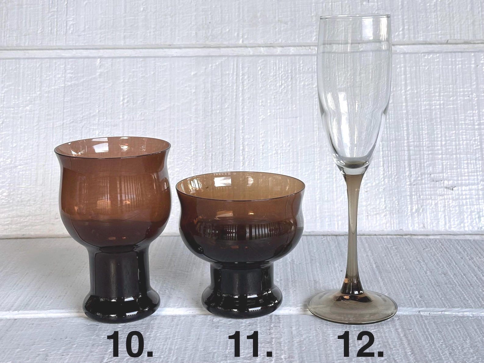 Vintage Brown Glassware • Mismatched Brown Goblet / Wine / Water Glass ...