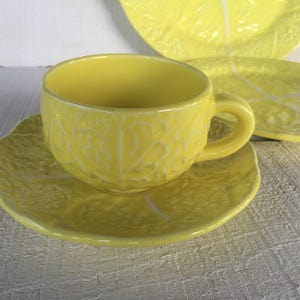 Vintage Yellow Cabbage Dishes, Vintage Pottery Dinnerware, Retro Secla ...