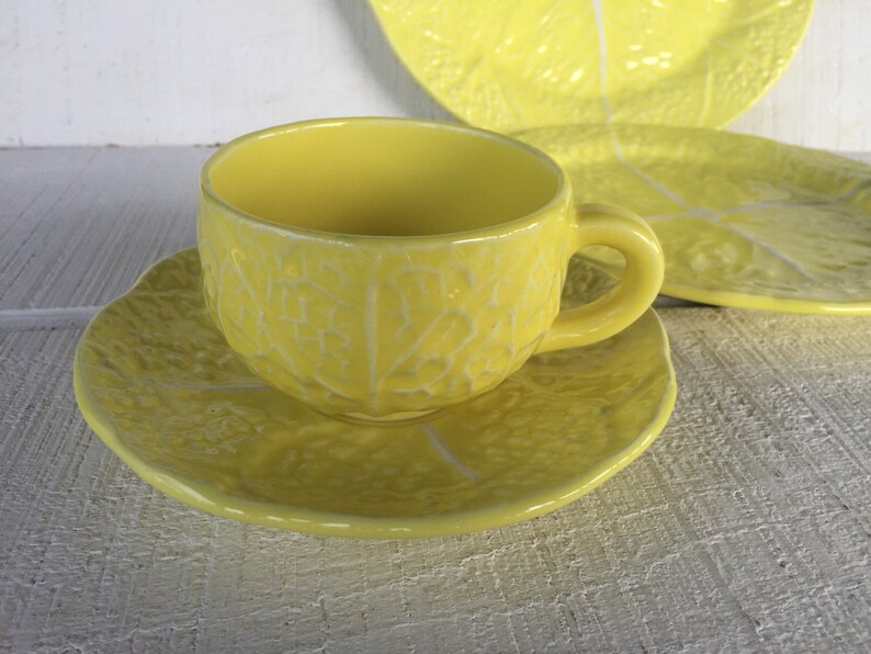 Vintage yellow Cabbage Dishes vintage pottery dinnerware | Etsy