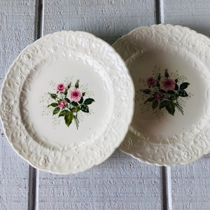 Ivory Rosepoint Steubenville Square Antique Creme Pink Rose Floral ...