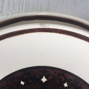 4 Retro Brown and Black Stoneware Dinner Plates Cavalier Ironstone ...
