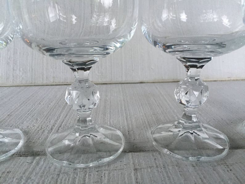 Vintage Clear Pressed Glass Water Goblets Czech Crystal | Etsy