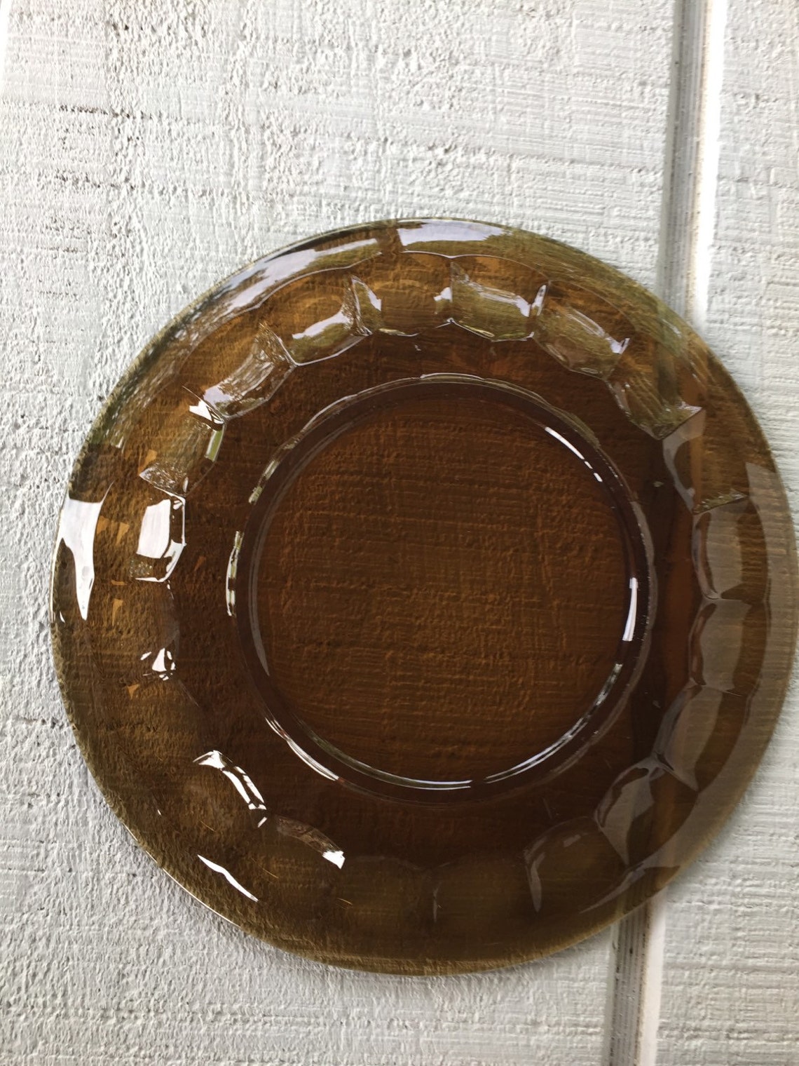 Vintage brown glass dessert plates vintage 8 inch glass | Etsy