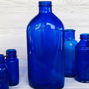 8 Vintage Blue Bottle Phillips Milk of Magnesia Bottle Pharmaceutical ...