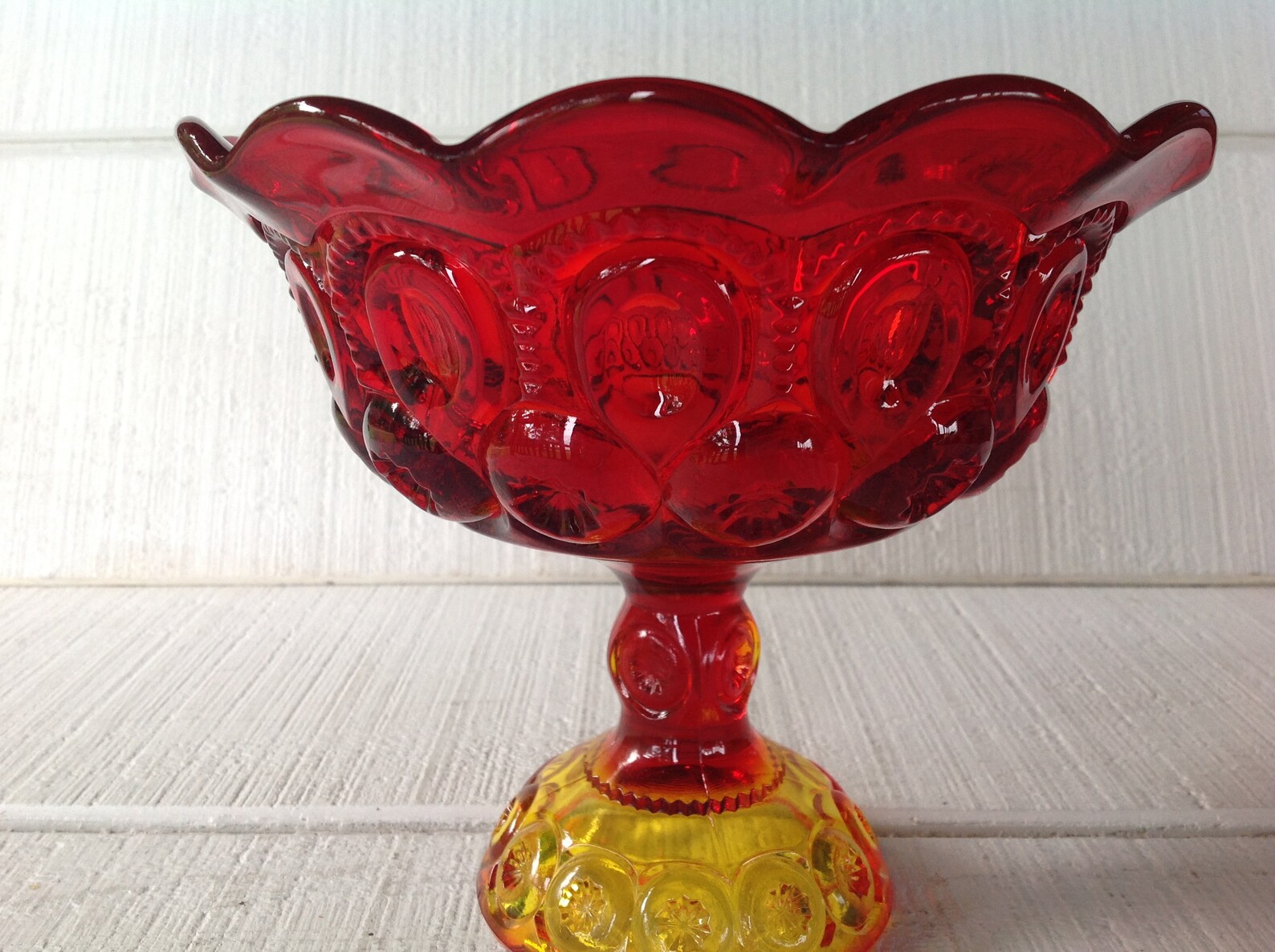 Vintage Amberina LE Smith Glass Compote in Moon and Stars | Etsy