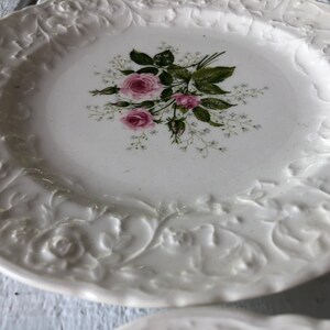 Ivory Rosepoint Steubenville Square Antique Creme Pink Rose Floral ...