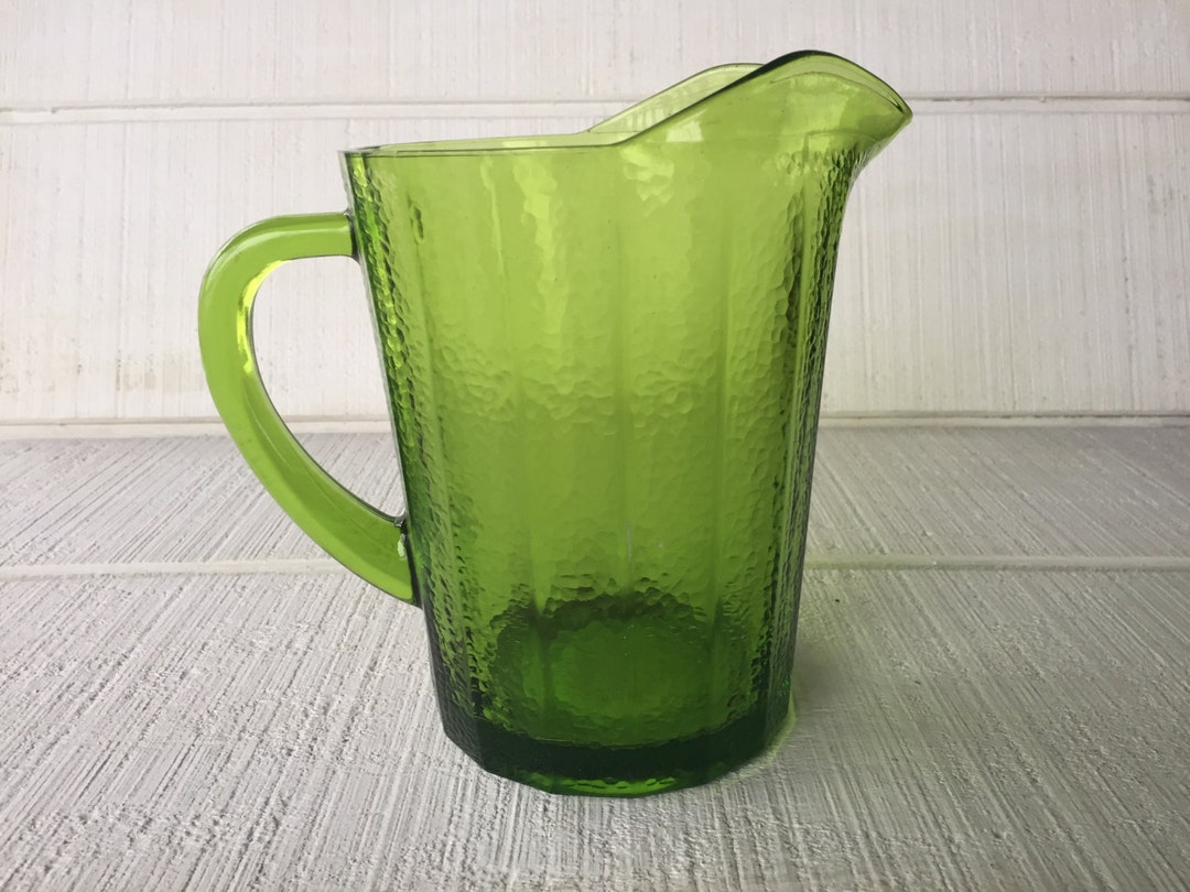 Vintage Green Pitcher Anchor Hocking, Bar Cart Serving Green Cocktail ...