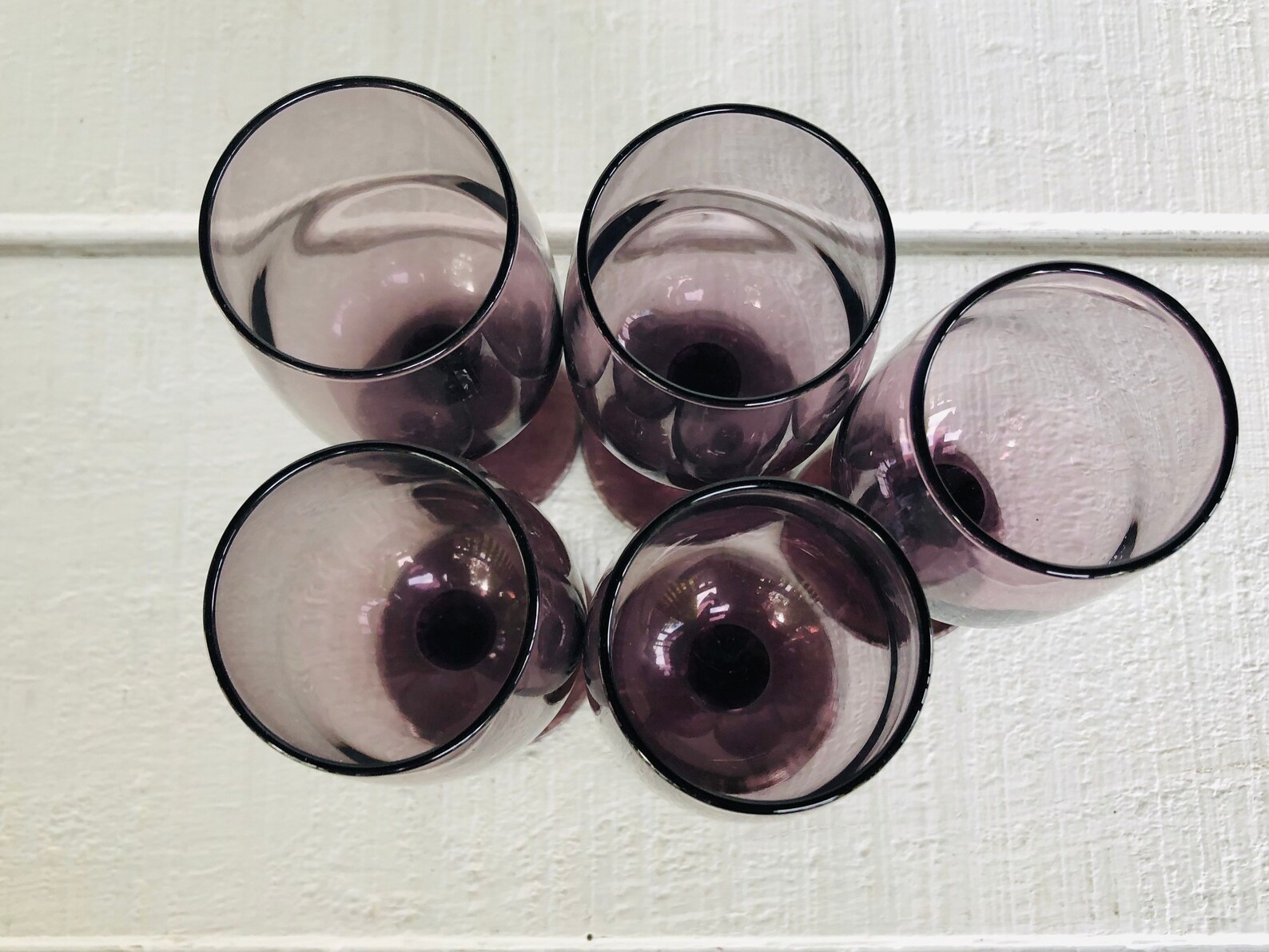 Amethyst Wine Glasses 6" SMALL Purple Dessert Glasses 6 Oz Goblet ...