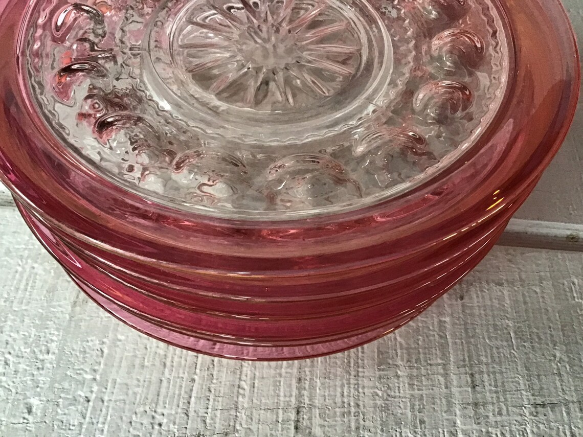 Vintage Tiffin Franciscan Ruby Flash Plates Ruby Red Glassware - Etsy