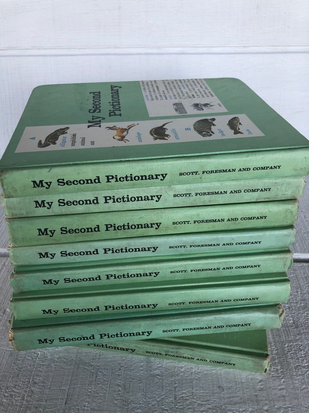 1964 My Second Pictionary Vintage Illustrated Mid Century Dictionary ...