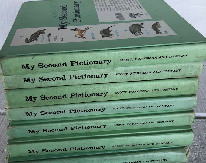 1964 My Second Pictionary Vintage Illustrated Mid Century Dictionary ...