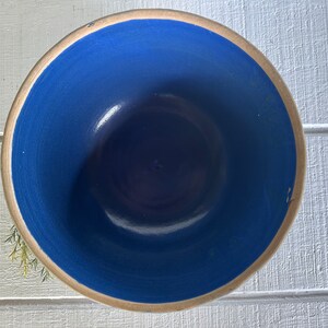 Salt Glaze Blue Stoneware Crock Bowl Yellow Ware Mixing Bowl Depression ...