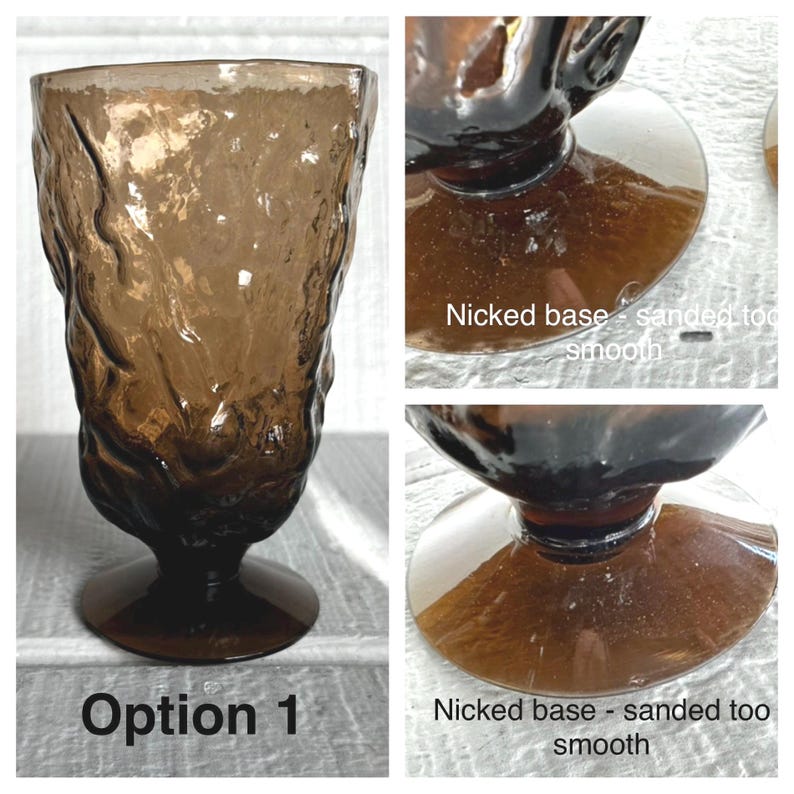 Vintage Brown Glassware • Mismatched Brown Goblet / Wine / Water Glass ...