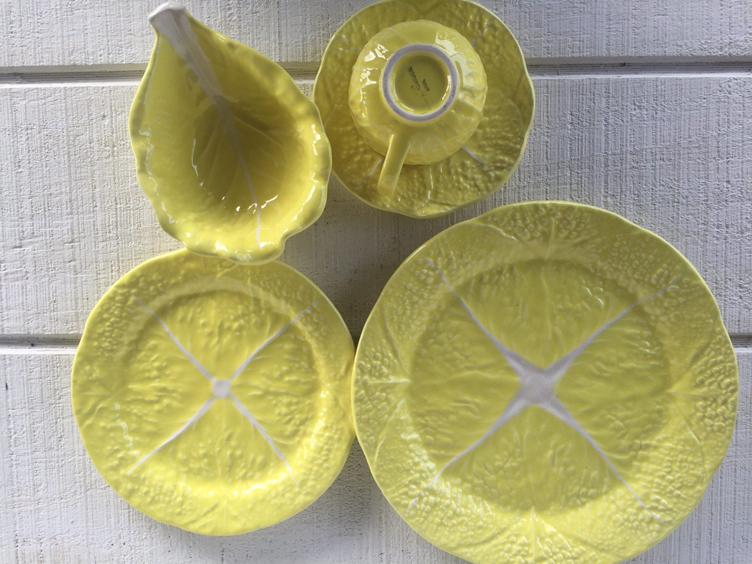 Vintage yellow Cabbage Dishes vintage pottery dinnerware | Etsy
