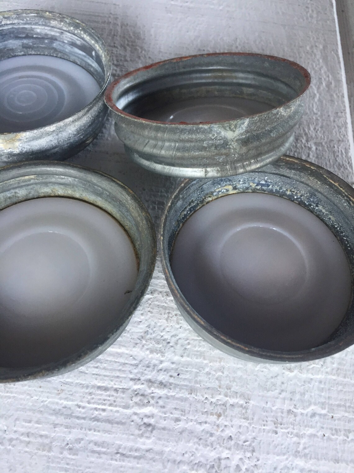 4 Aged Vintage Ball Mason Zinc Jar Lids, Canning Jar Lids With ...