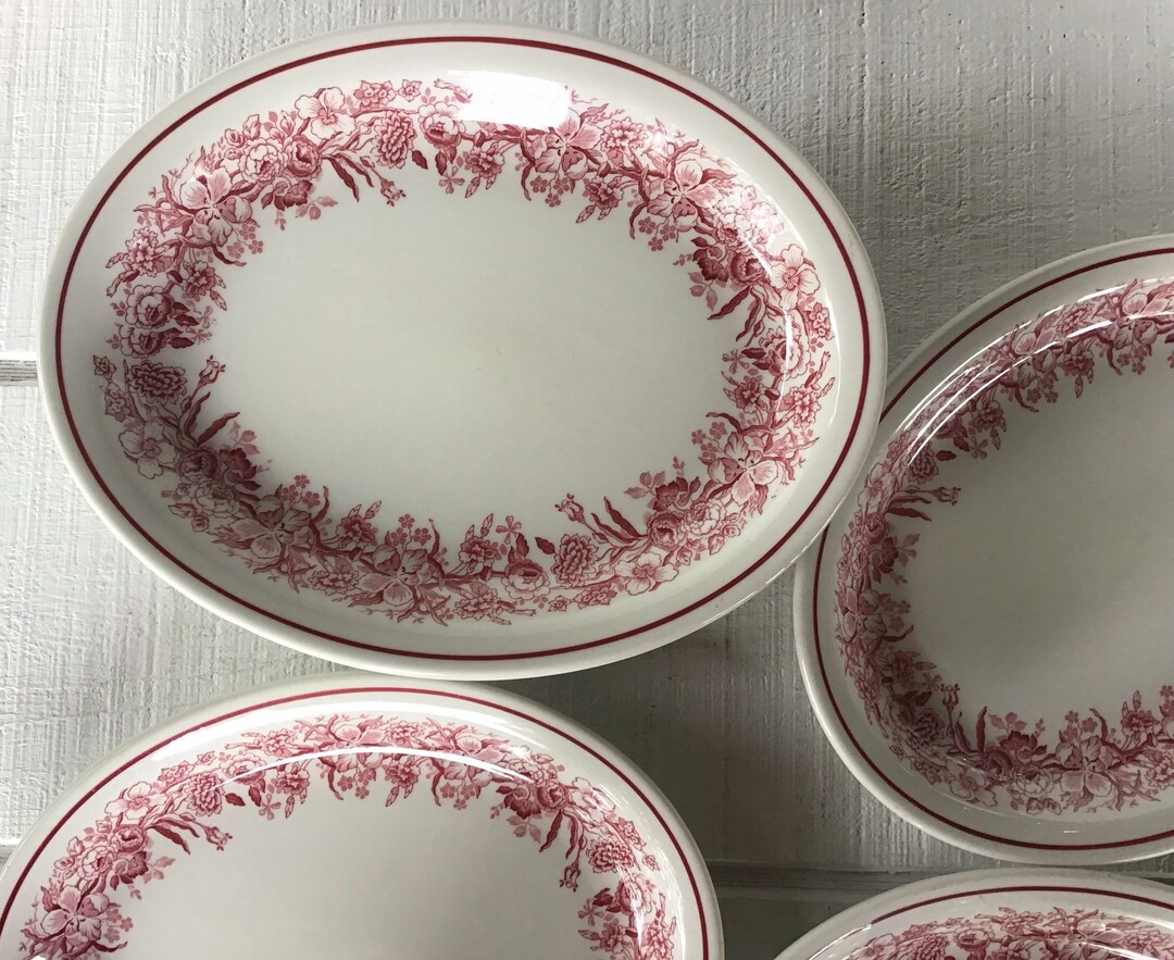 Shenango China AVON Red Restaurant Ware Oval Platter Oval Plate Mid ...