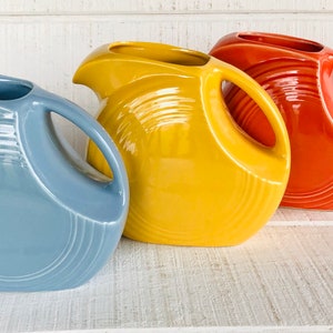 Fiesta Ware Large Disk Pitcher Fiesta Water Pitcher 64 Oz Persimmon ...