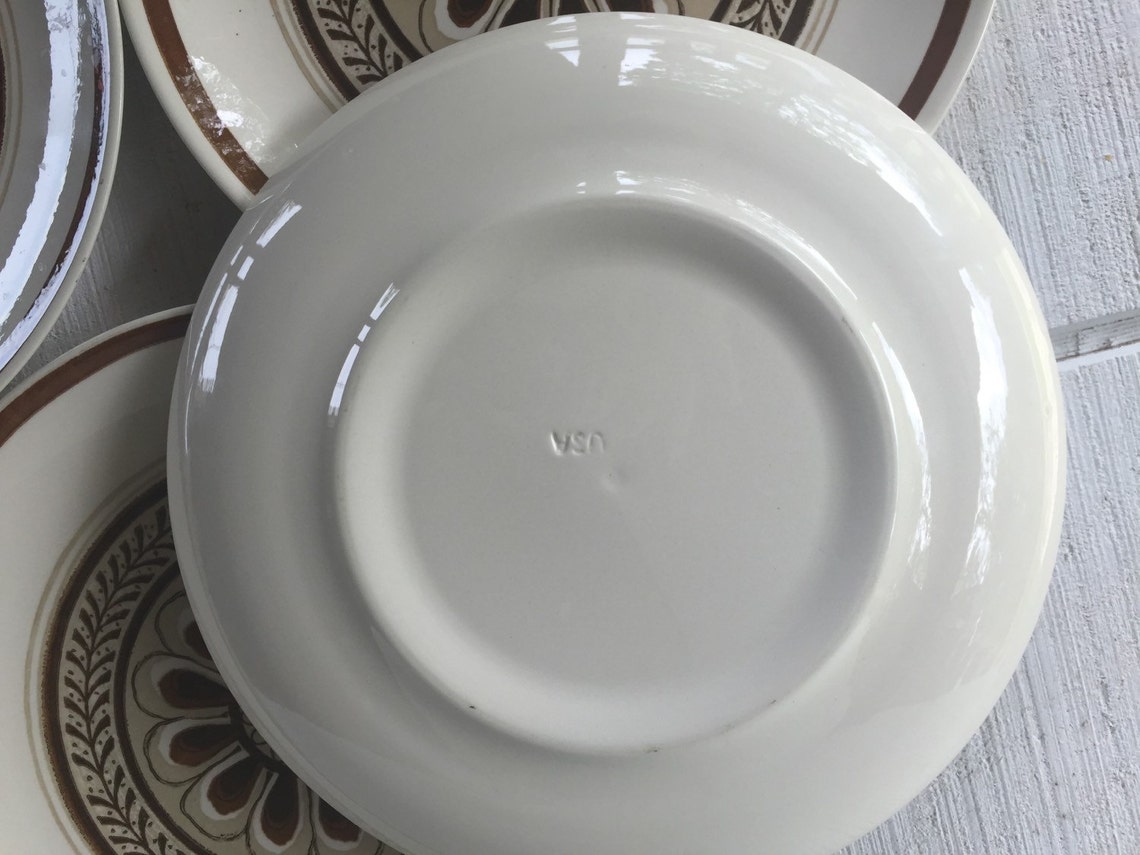 Vintage Stoneware Dinner Plates Vintage Monterey Royal Brown - Etsy