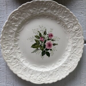 Ivory Rosepoint Steubenville Square Antique Creme Pink Rose Floral ...