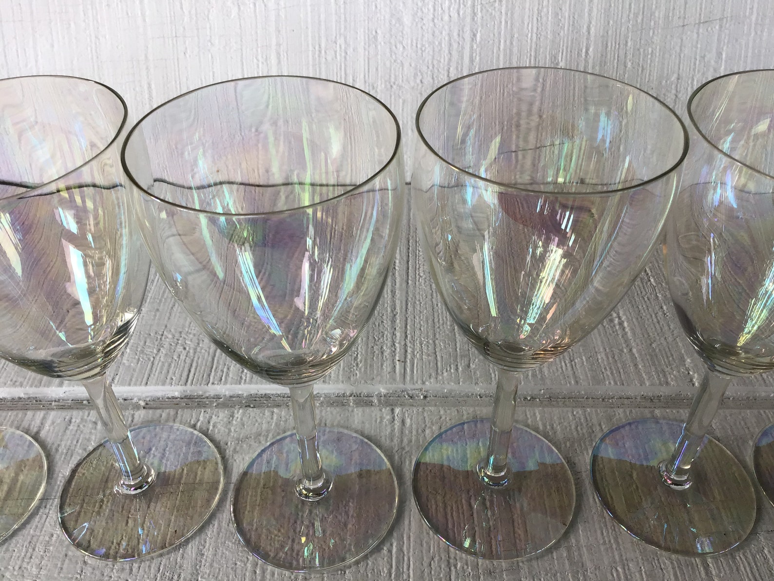Vintage DELICATE Iridescent Wine Glasses Iridescent Glassware - Etsy