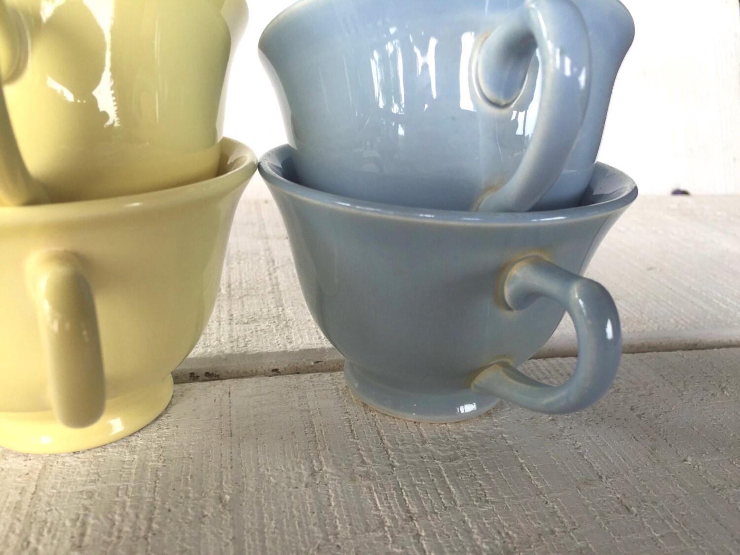 1940's Pastel Luray China Tea Cups / Saucers Salt Shaker Creamer ...