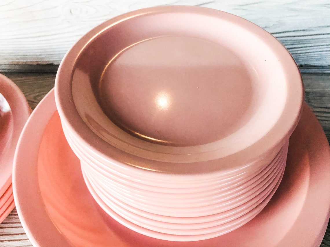 Vintage Texas Ware Pink dinner salad dessert plate cup 1950s | Etsy