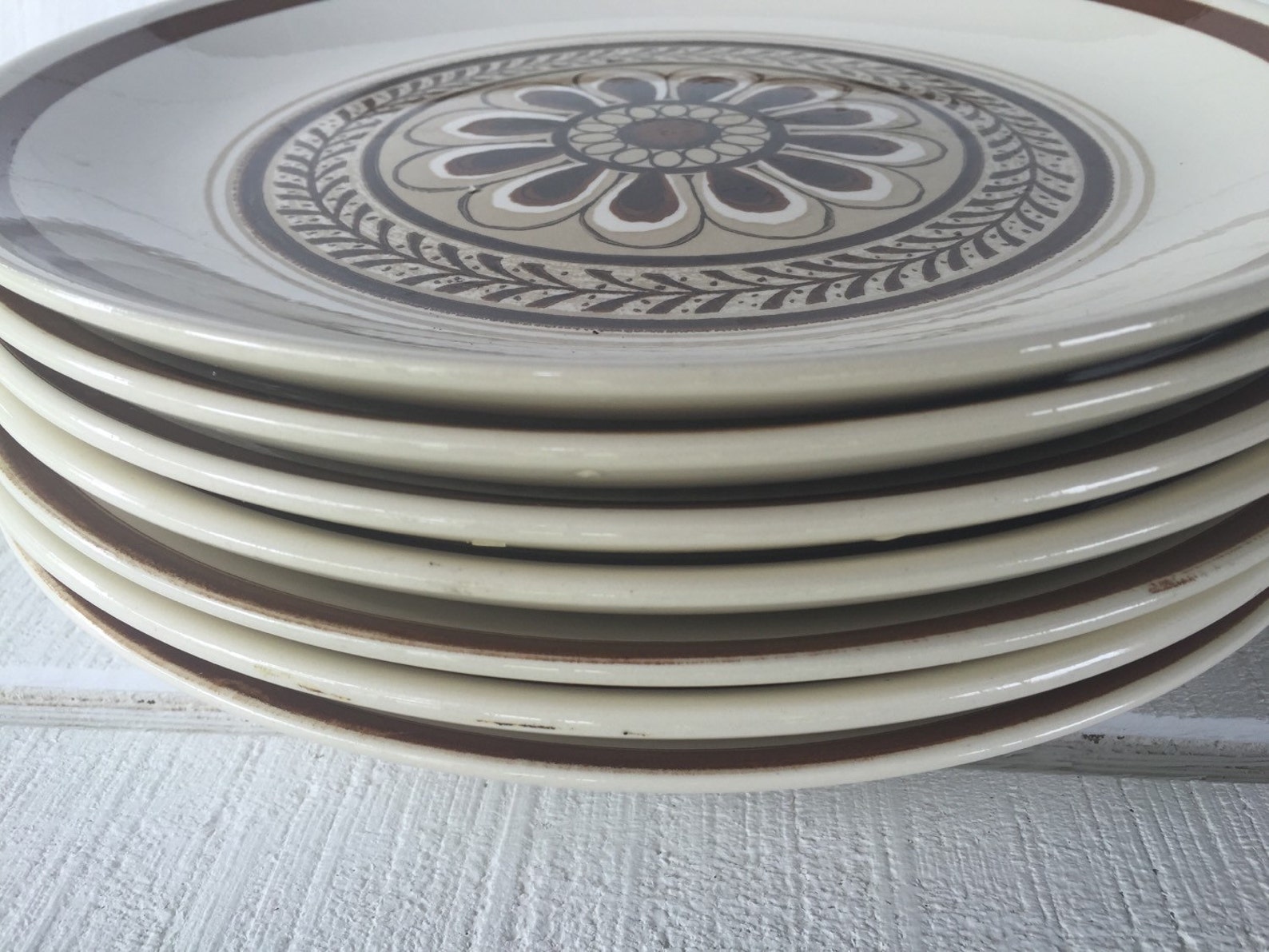 Vintage Stoneware Dinner Plates Vintage Monterey Royal Brown - Etsy