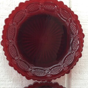 Vintage Ruby Red Dessert / Salad Plates, Vintage Deep RED Glassware ...