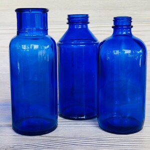 8 Vintage Blue Bottle Phillips Milk of Magnesia Bottle Pharmaceutical ...