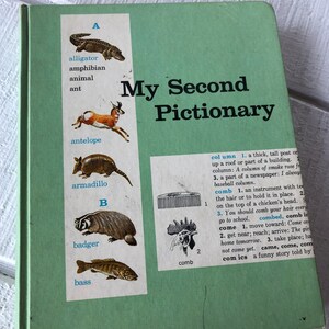 1964 My Second Pictionary Vintage Illustrated Mid Century Dictionary ...