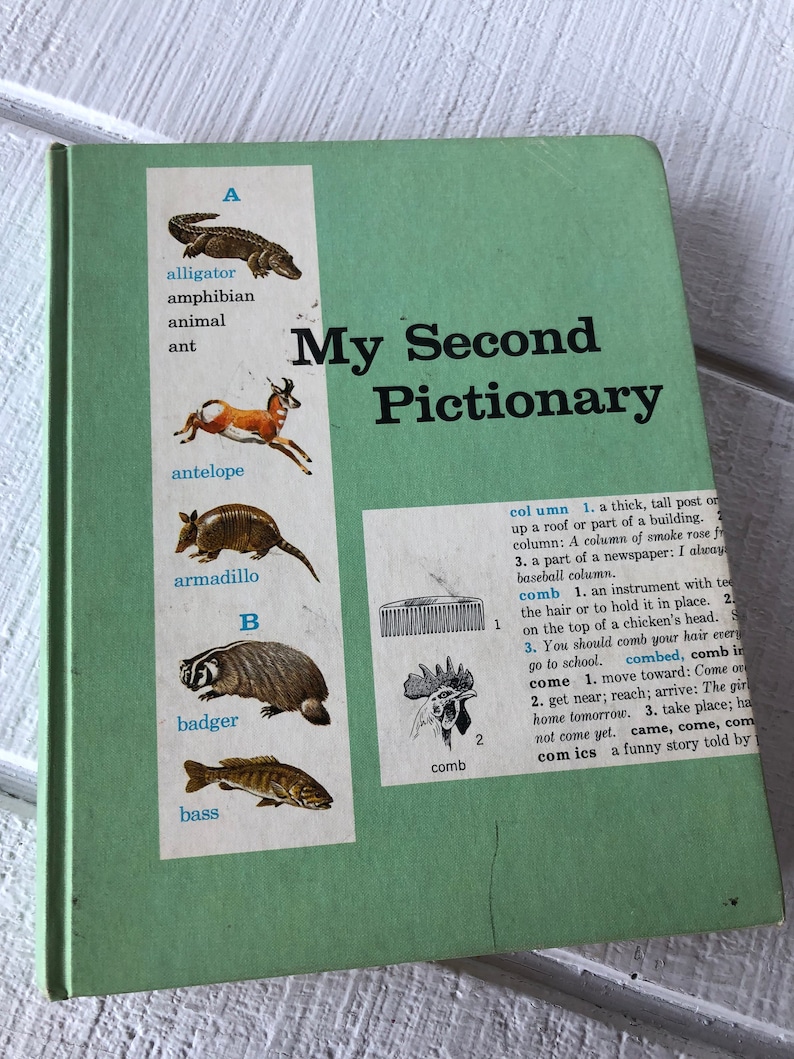 1964 My Second Pictionary Vintage Illustrated Mid Century Dictionary ...