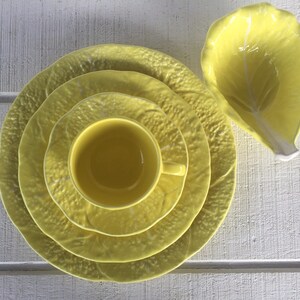 Vintage Yellow Cabbage Dishes, Vintage Pottery Dinnerware, Retro Secla ...