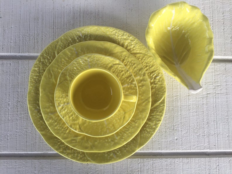 Vintage yellow Cabbage Dishes vintage pottery dinnerware | Etsy