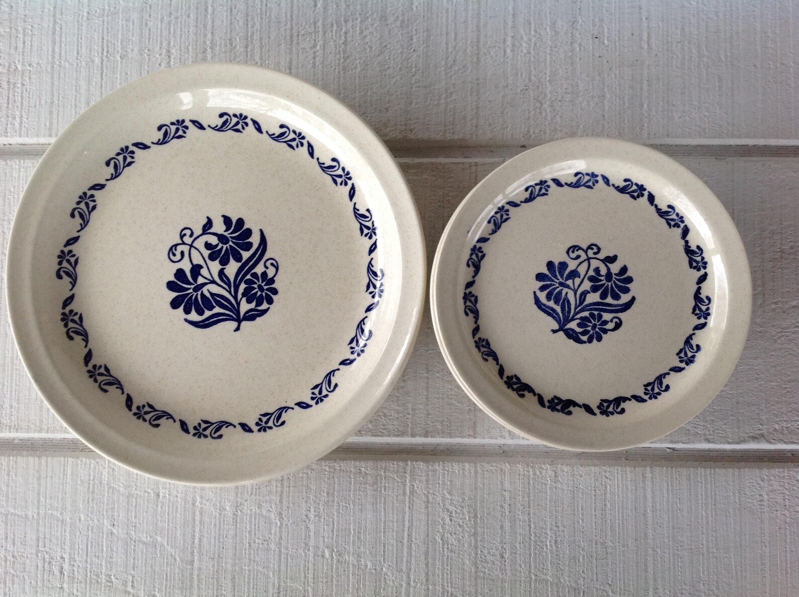 1970s 80s Dinner Salad Plates Blue Floral Pattern Vintage - Etsy