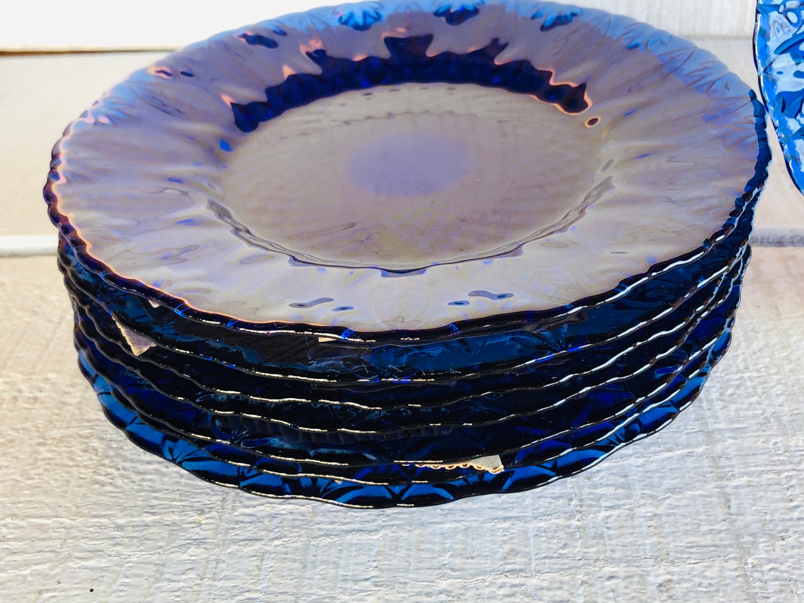 Avon Royal Sapphire Dinner Plates Salad Plate Round Cereal Bowl Cobalt ...