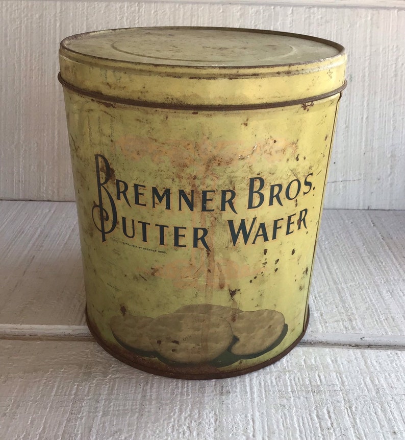 Vintage Advertising Metal Tin Bremner Bros Butter Wafer Metal - Etsy