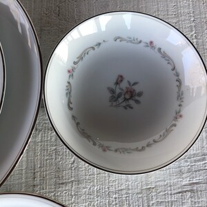 Noritake Mayfair 1960s China 7 Pc Place Setting Pink Rose Platinum Trim ...