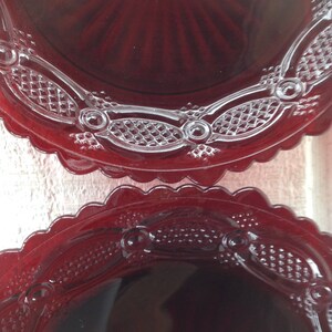Vintage Ruby Red Dessert / Salad Plates, Vintage Deep RED Glassware ...