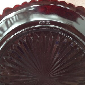 Vintage Ruby Red Dessert / Salad Plates, Vintage Deep RED Glassware ...