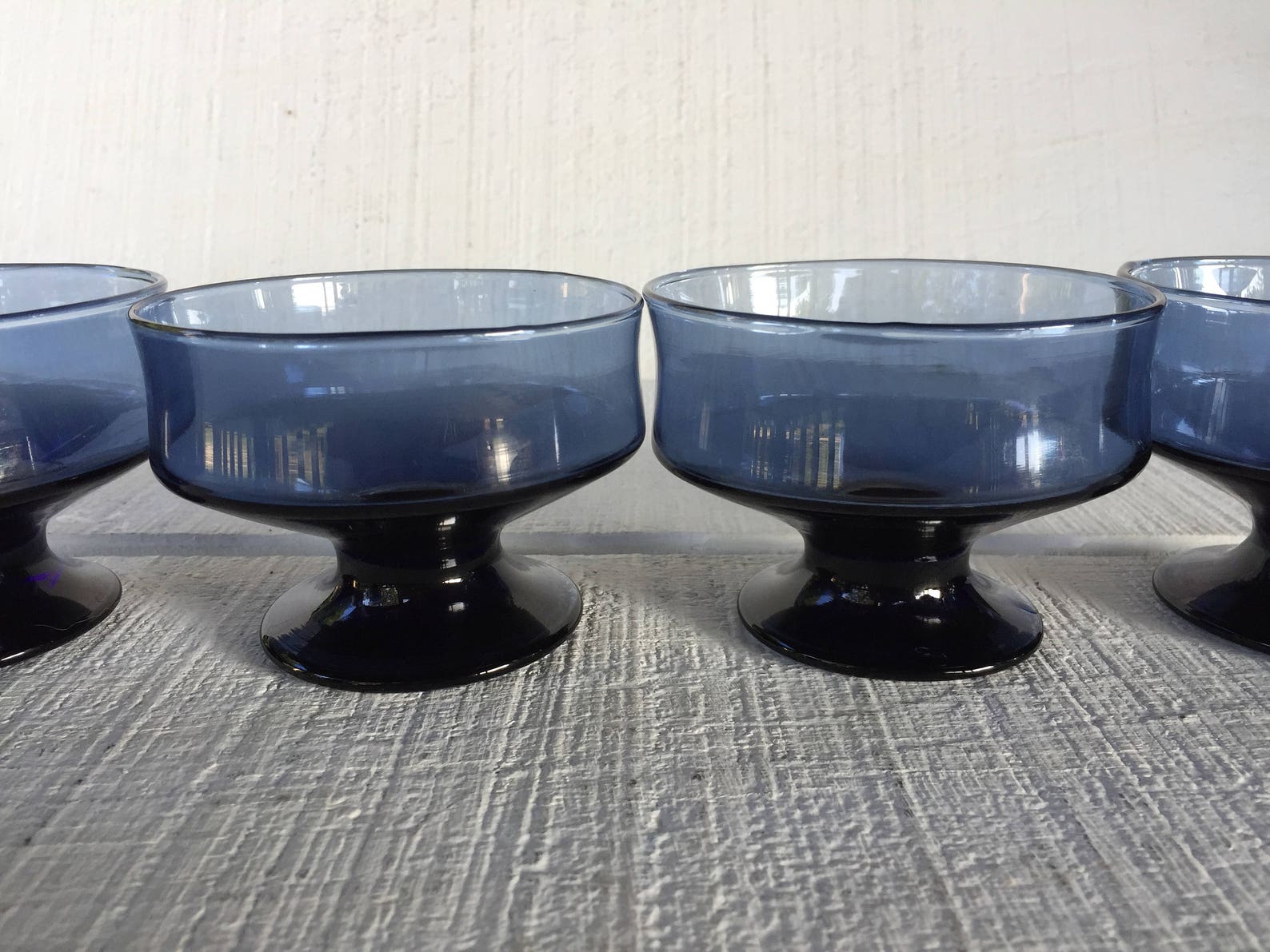 4 vintage cobalt blue glassware vintage Blue champagne / | Etsy