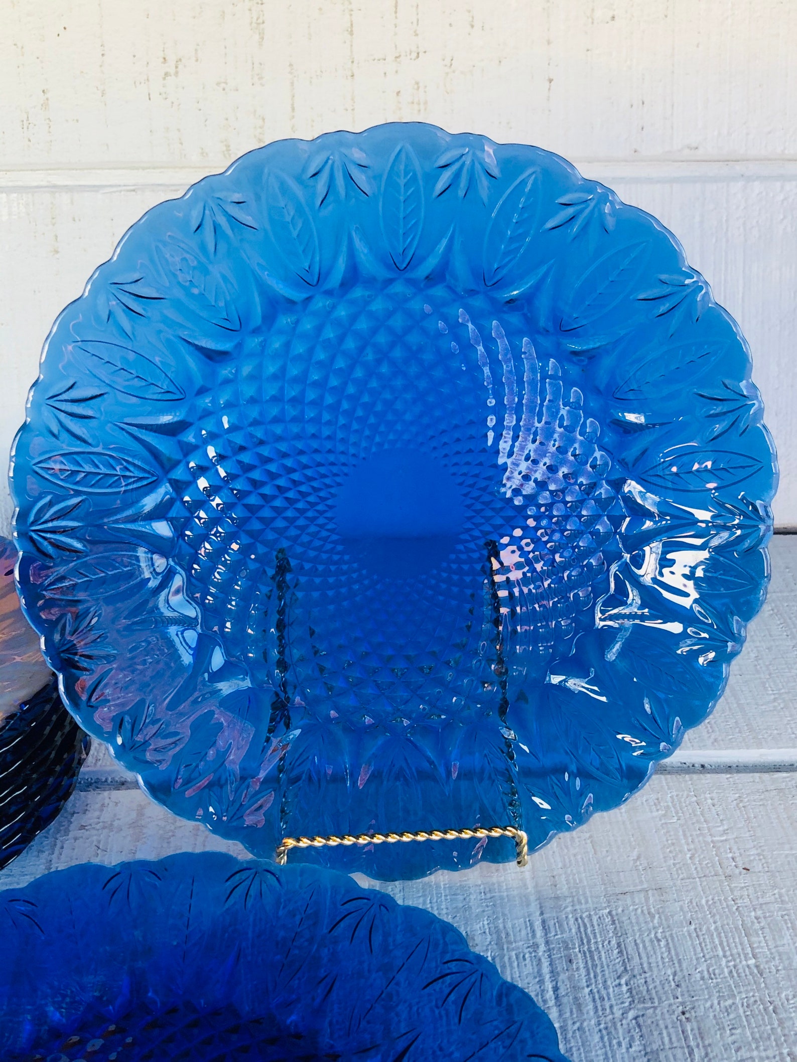 Avon Royal Sapphire Dinner Plates Salad Plate Round Cereal Bowl Cobalt ...