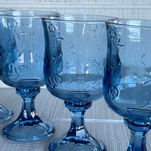 1980s Savannah Blue Anchor Hocking XL Water Goblet 16 Oz Light Blue ...