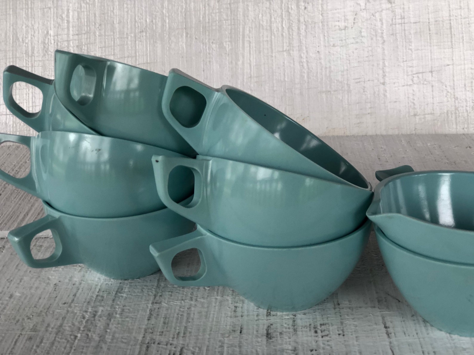 9 Pc Vintage Melmac Melamine Dishes Pastel Stetson Ware Cup - Etsy