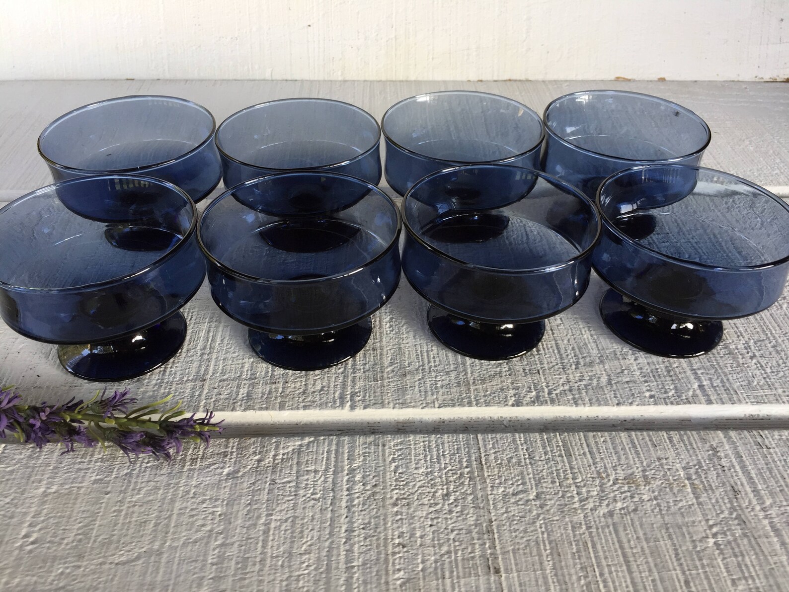 4 Vintage Cobalt Blue Glassware Vintage Blue Champagne / - Etsy