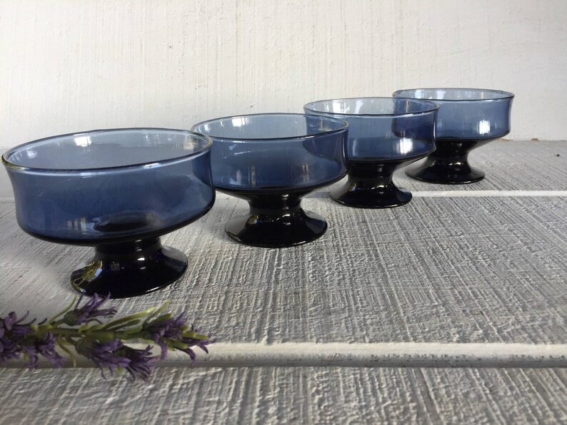 4 Vintage Cobalt Blue Glassware Vintage Blue Champagne / - Etsy