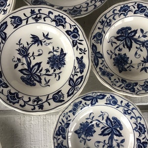 Vintage Nikko Ironstone Blue Bonnet Blue and White Ironstone CHOP Salad ...
