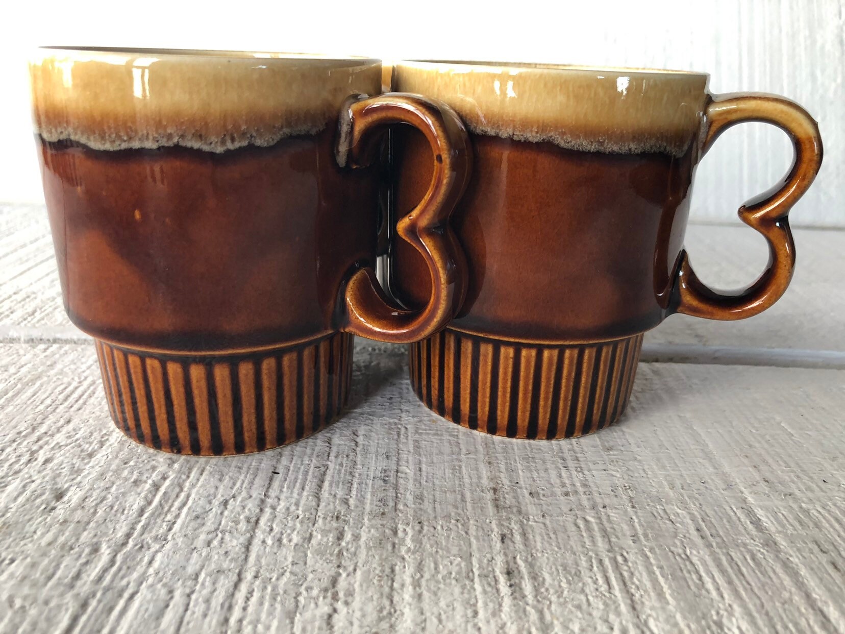 Drink & Barware Home & Living Retro Vintage Brown Stackable Mug etna.com.pe