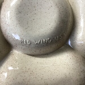 Vintage Red Wing Pottery Round Divided Relish Platter 1950s Tan Brown ...