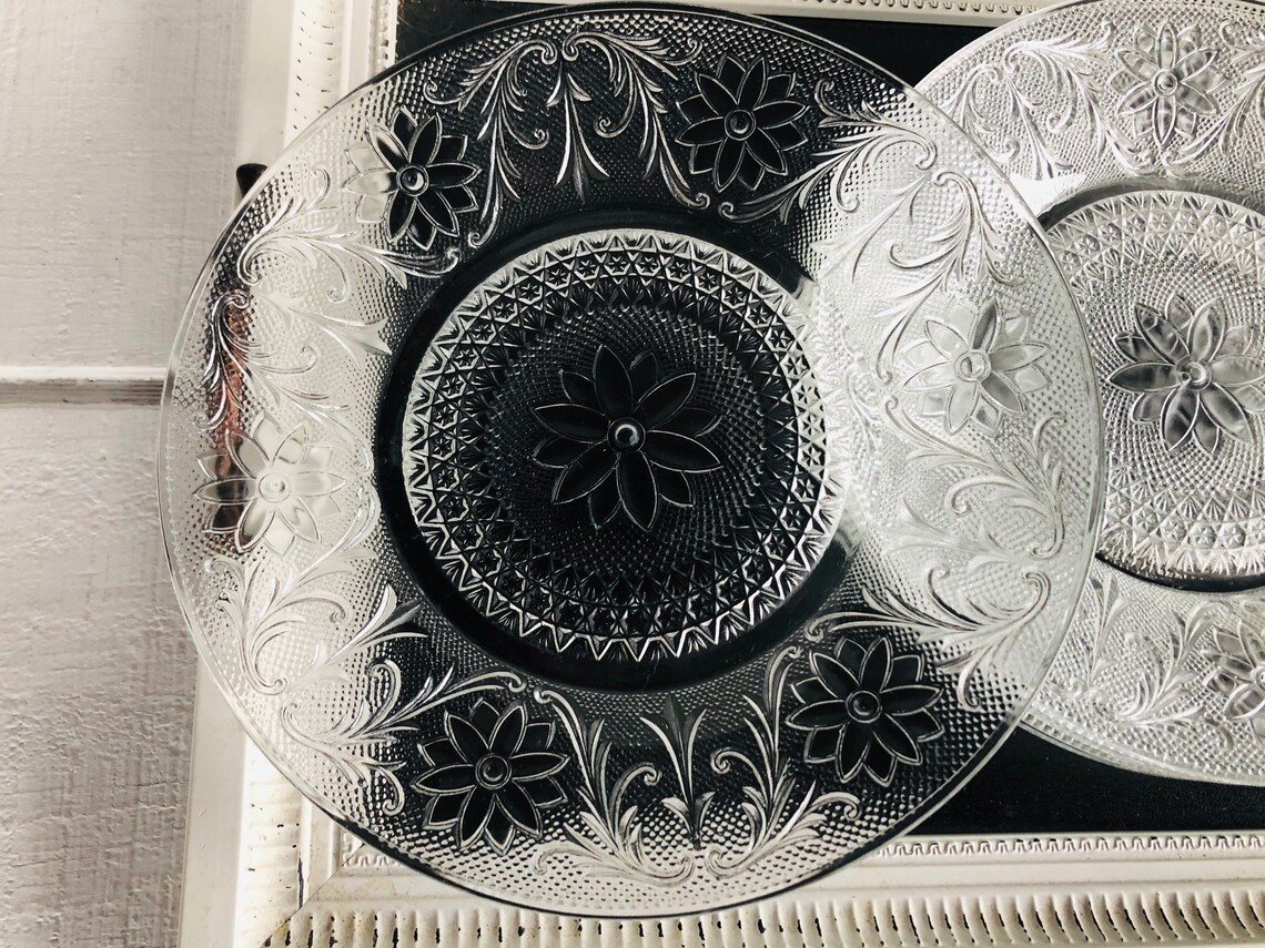 Vintage 10 Inch Sandwich Indiana Glass Plate Clear Glass - Etsy