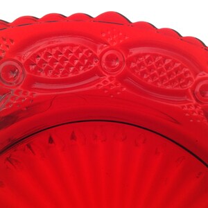 Vintage Ruby Red Dessert / Salad Plates, Vintage Deep RED Glassware ...